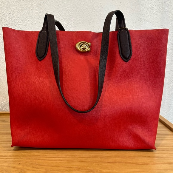 Coach | Bags | Coach Red Leather Tote | Poshmark